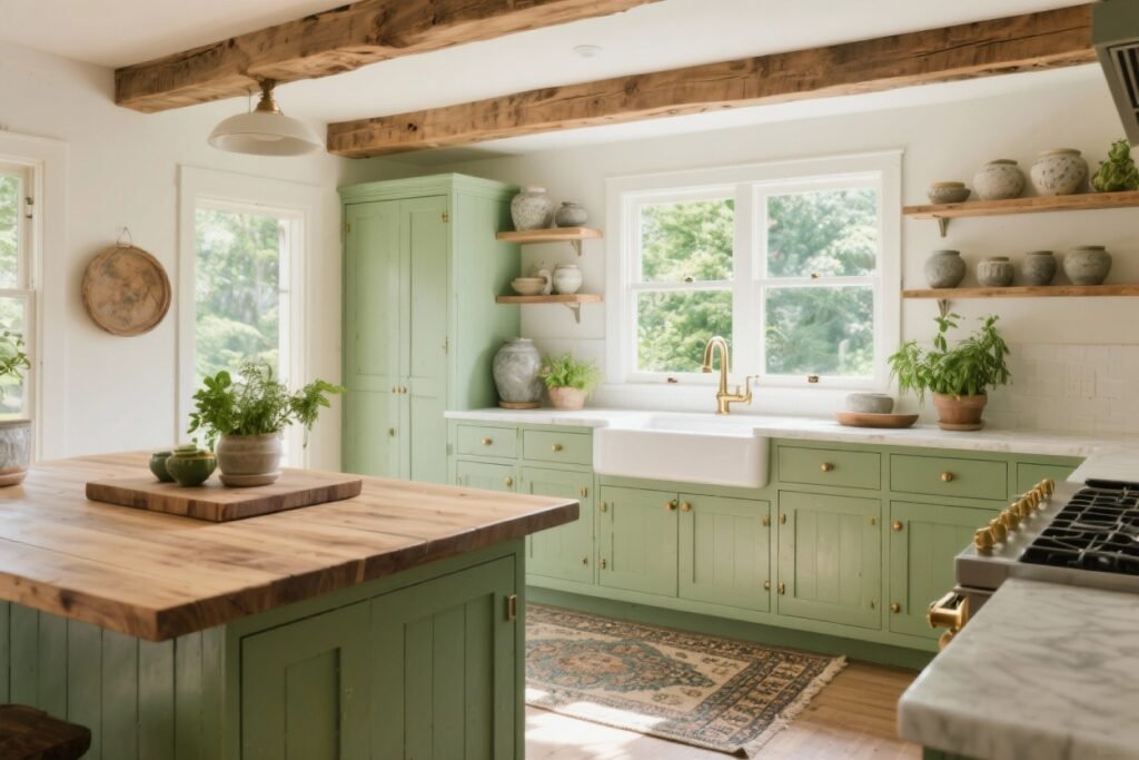 10 Rustic Green Kitchen Ideas That Blend With Nature You’ll Want Now ...
